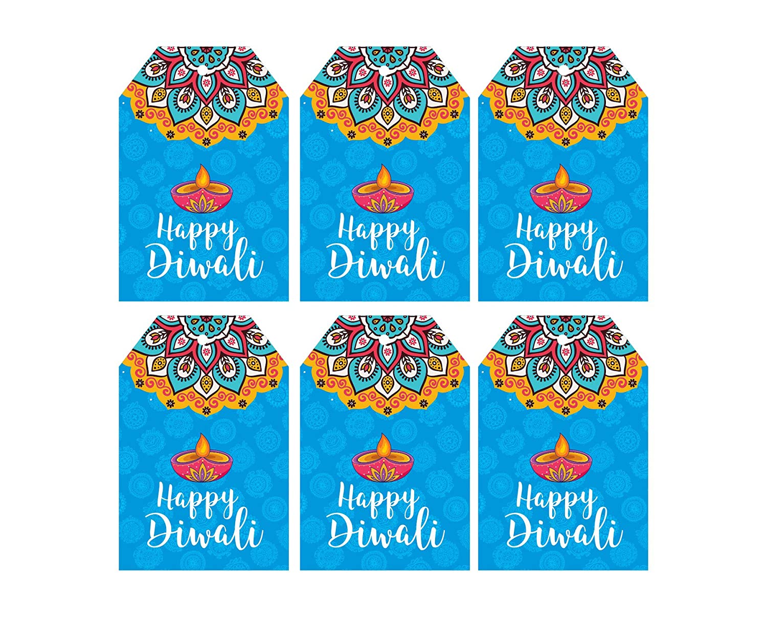 SVM CRAFT Happy Diwali Gift tag Colour Full Diwali Decoration Sky Blue ...
